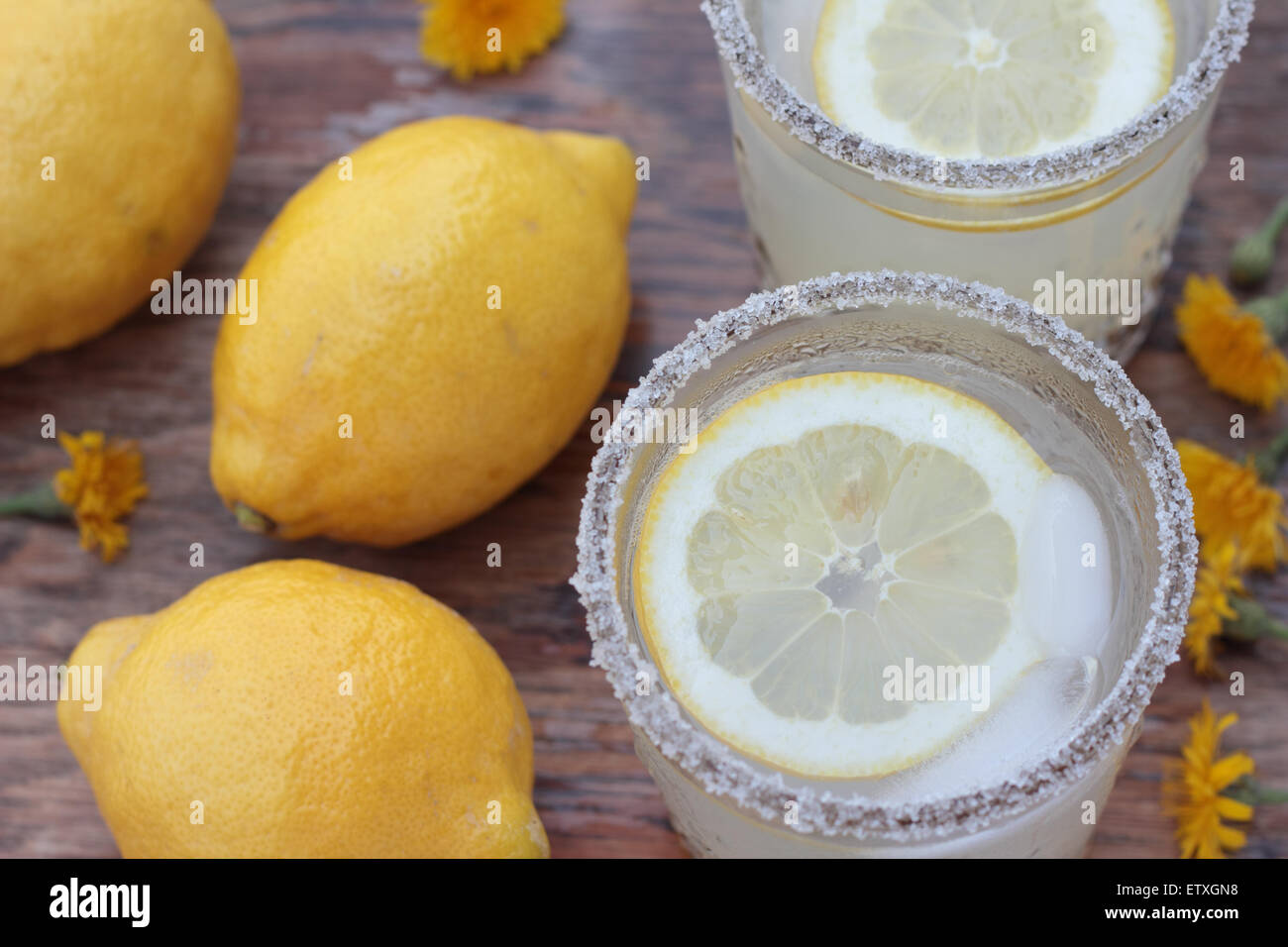Glass of freshly prepared, cold and refreshing lemonade Stock Photo - Alamy