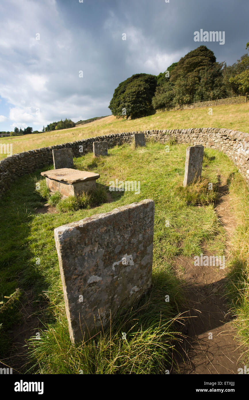 UK, England, Derbyshire, Eyam, The Riley Graves, Hancock family plague ...