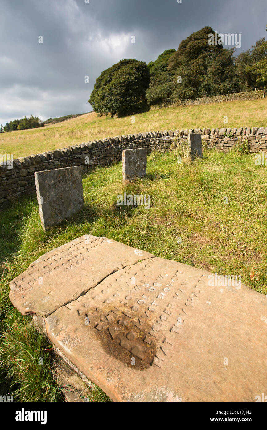 UK, England, Derbyshire, Eyam, The Riley Graves, Hancock family plague ...
