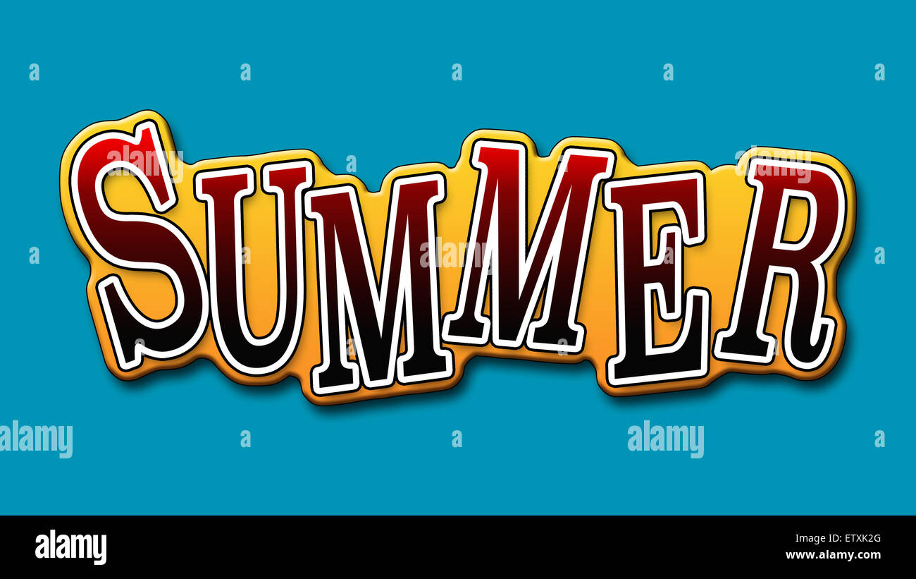 summer text drawn Stock Photo - Alamy