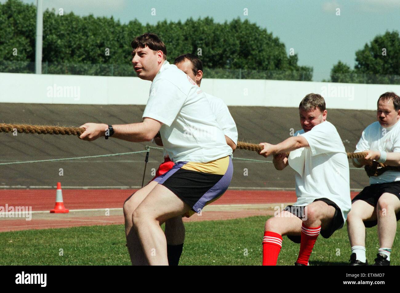 Tug of war during the annual sports day at Clairville Stadium for ...