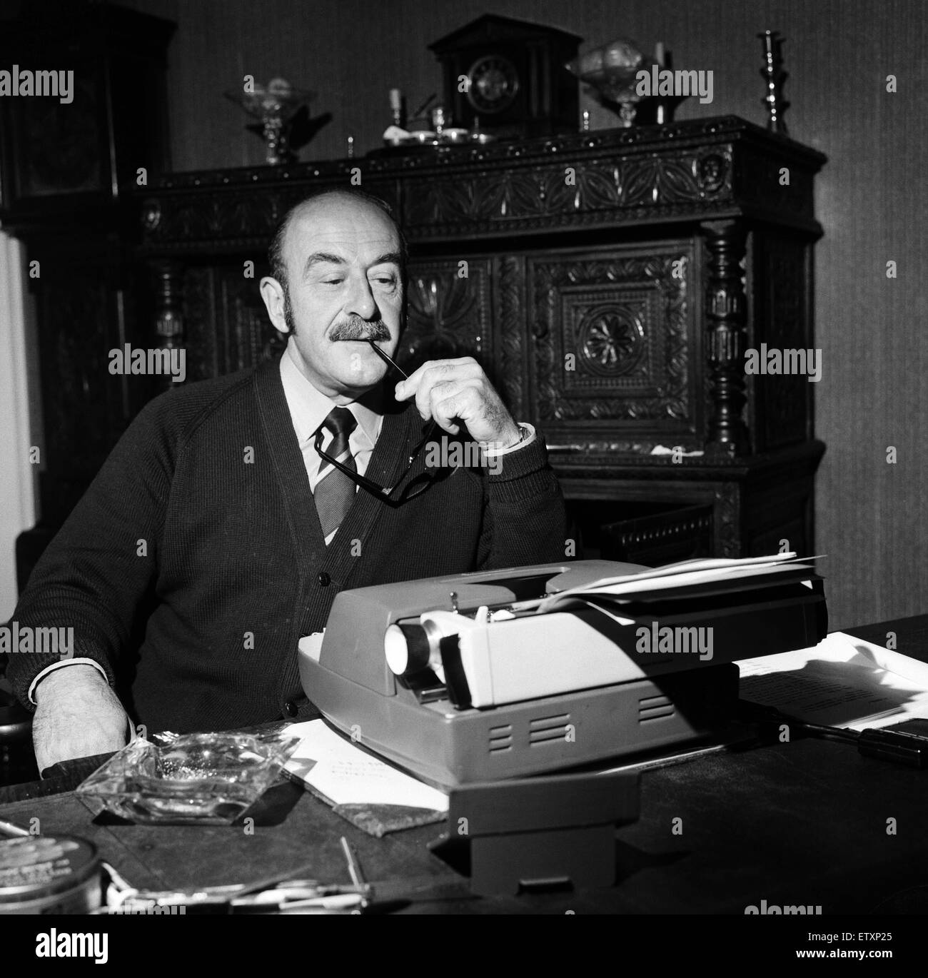 Comedy script writer Talbot Rothwell at work in his Fulking, Sussex ...