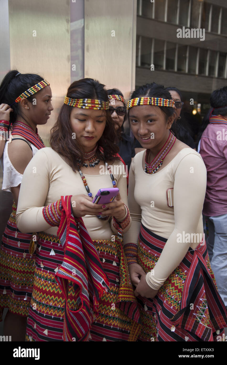 Teen Participants in the Filipino Independence Day Parade in Manhattan ...