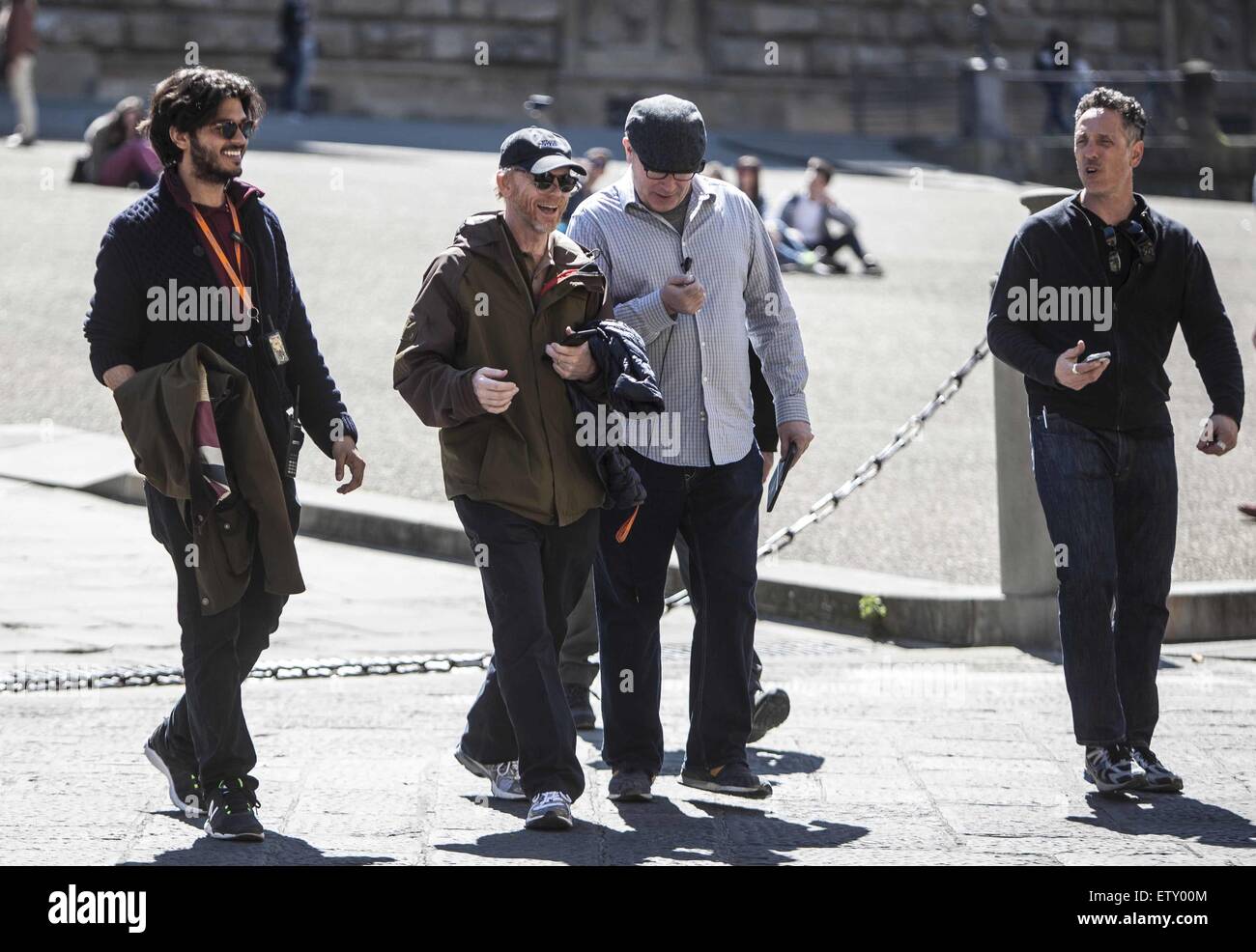 American director Ron Howard goes sightseeing with friends in Florence ...
