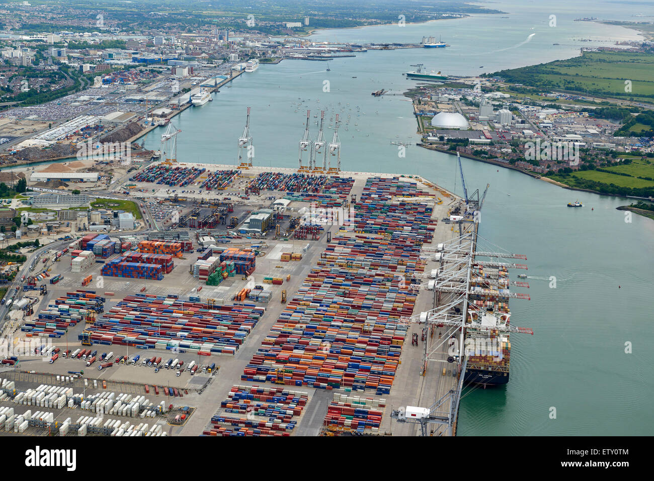 Aerial view southampton port hi-res stock photography and images - Alamy