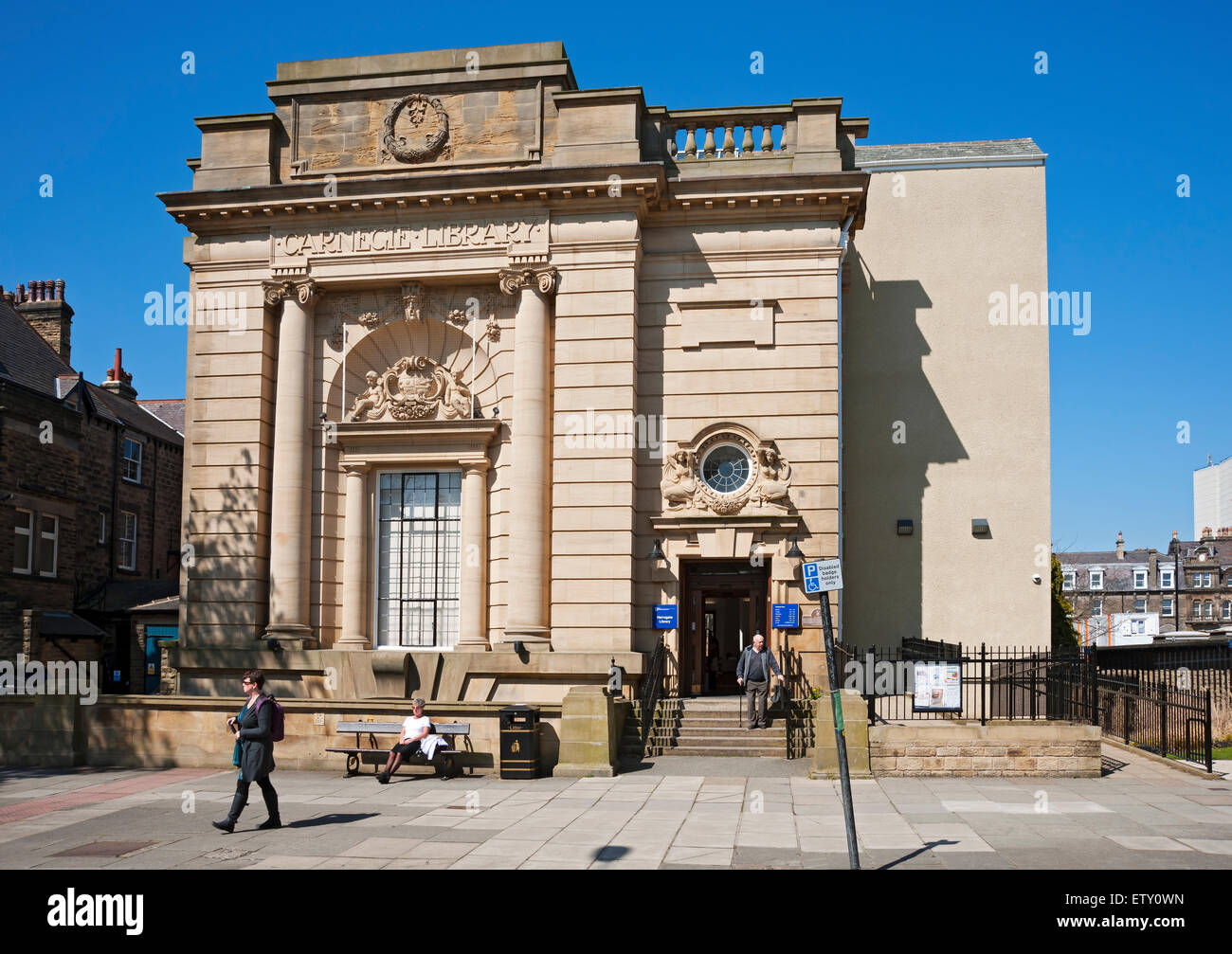 Public library exterior Victoria Avenue Harrogate town centre North ...