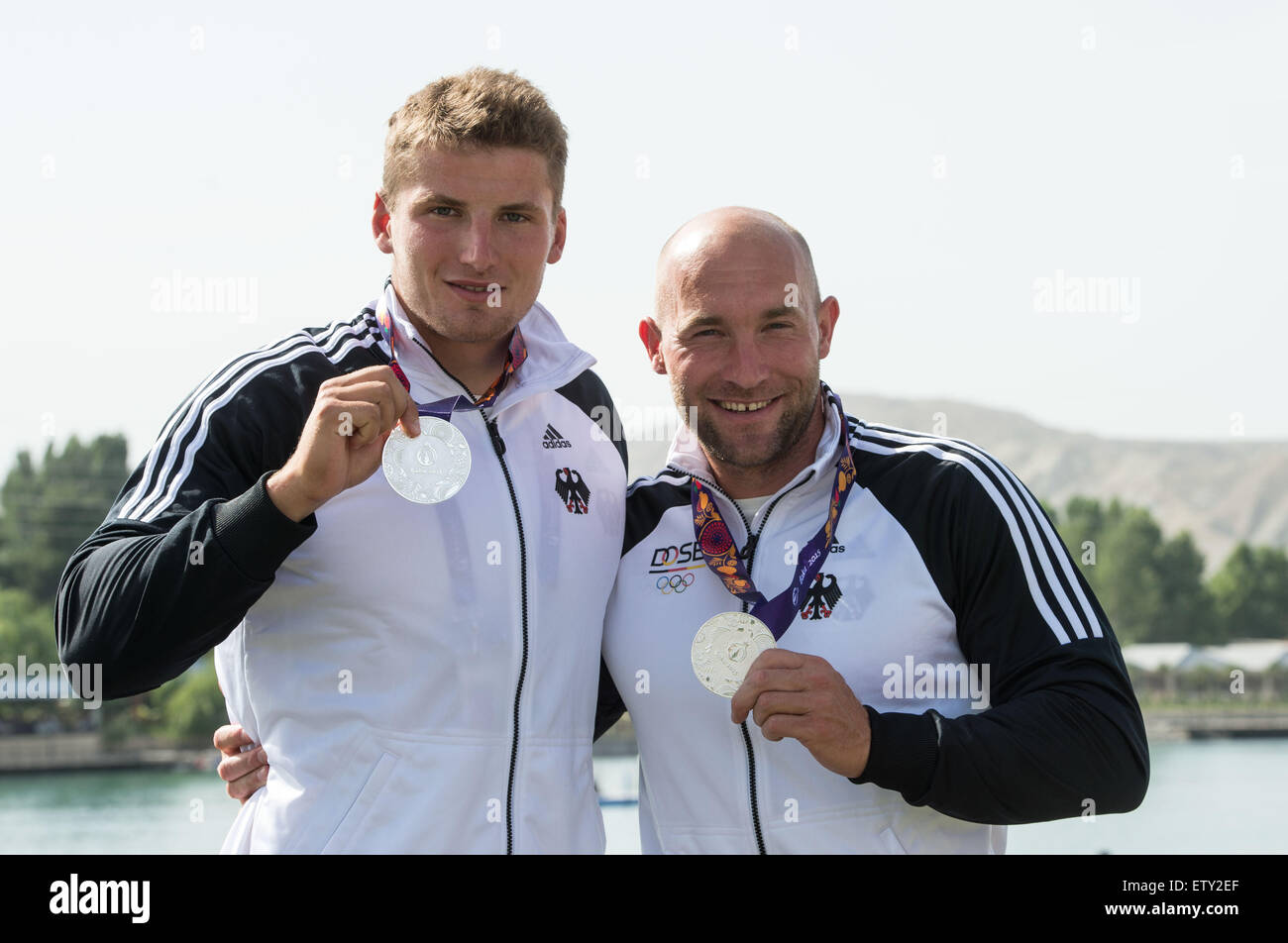 Baku, Azerbaijan. 16th June, 2015. Germany's Ronald Rauhe (R) and Tom ...