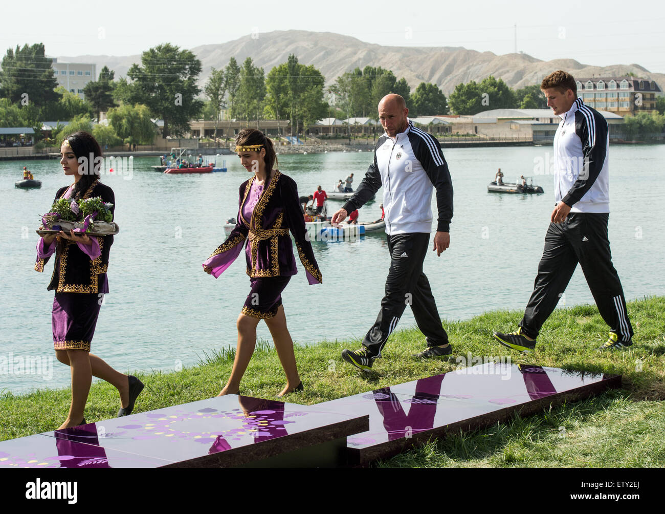 Baku, Azerbaijan. 16th June, 2015. Germany's Ronald Rauhe (2-R) and Tom ...