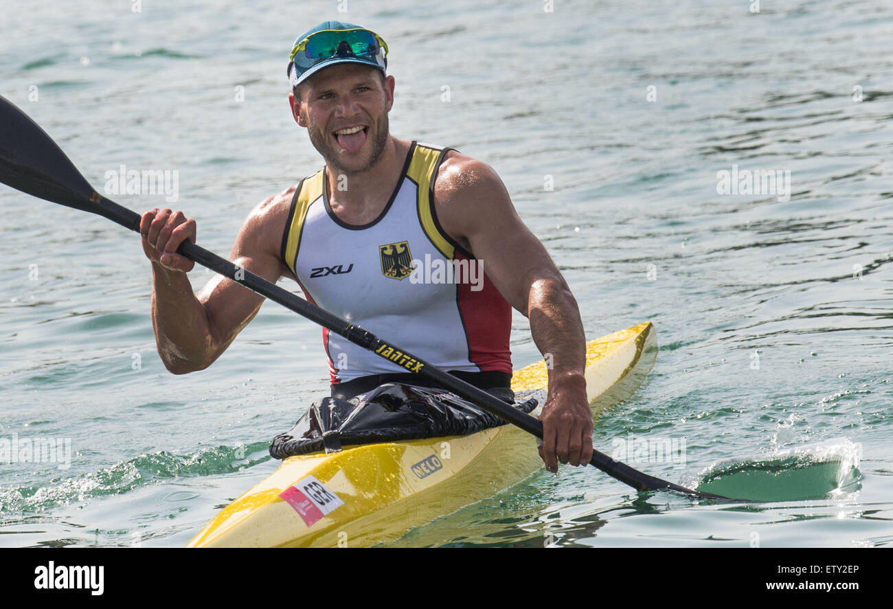 Baku, Azerbaijan. 16th June, 2015. Max Hoff of Germany celebrates the ...
