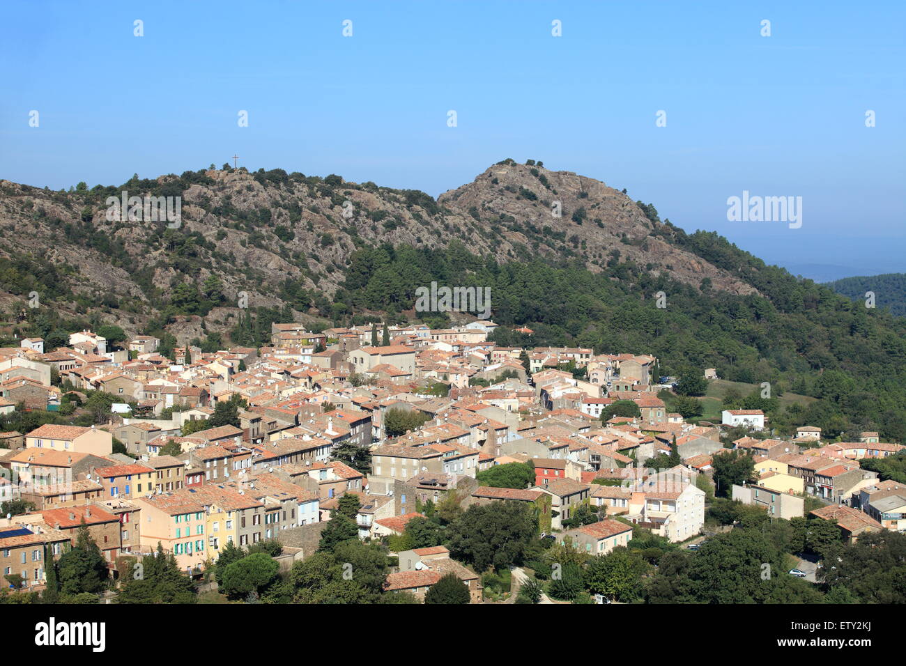 The picturesque village of La Garde Freinet in the Maures massif ...
