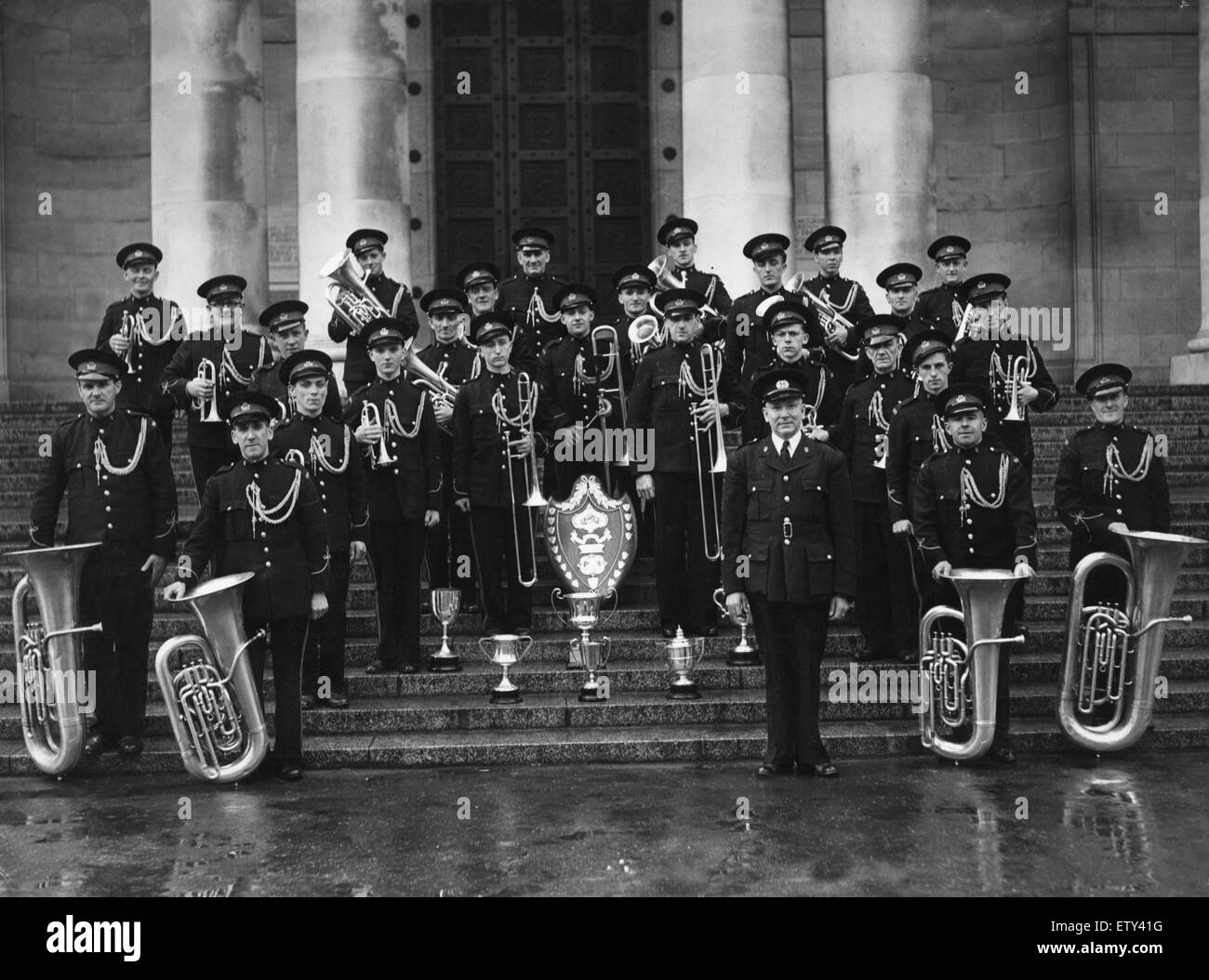 The Park and Dare Workmen's band, with their conductor, Mr Haydn Bebb ...