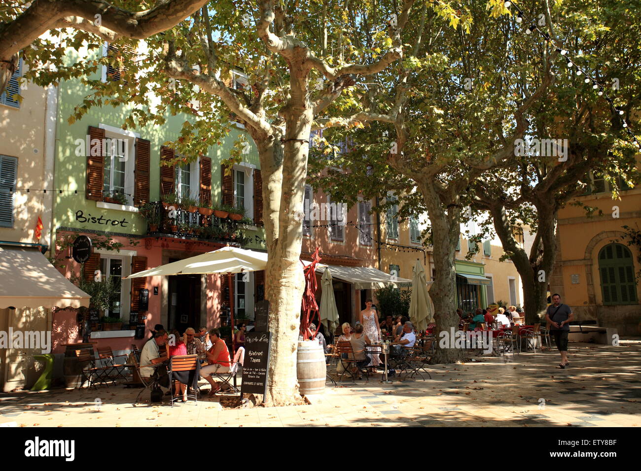 Picturesque Provence place in the village of Collobrieres in the Massif ...