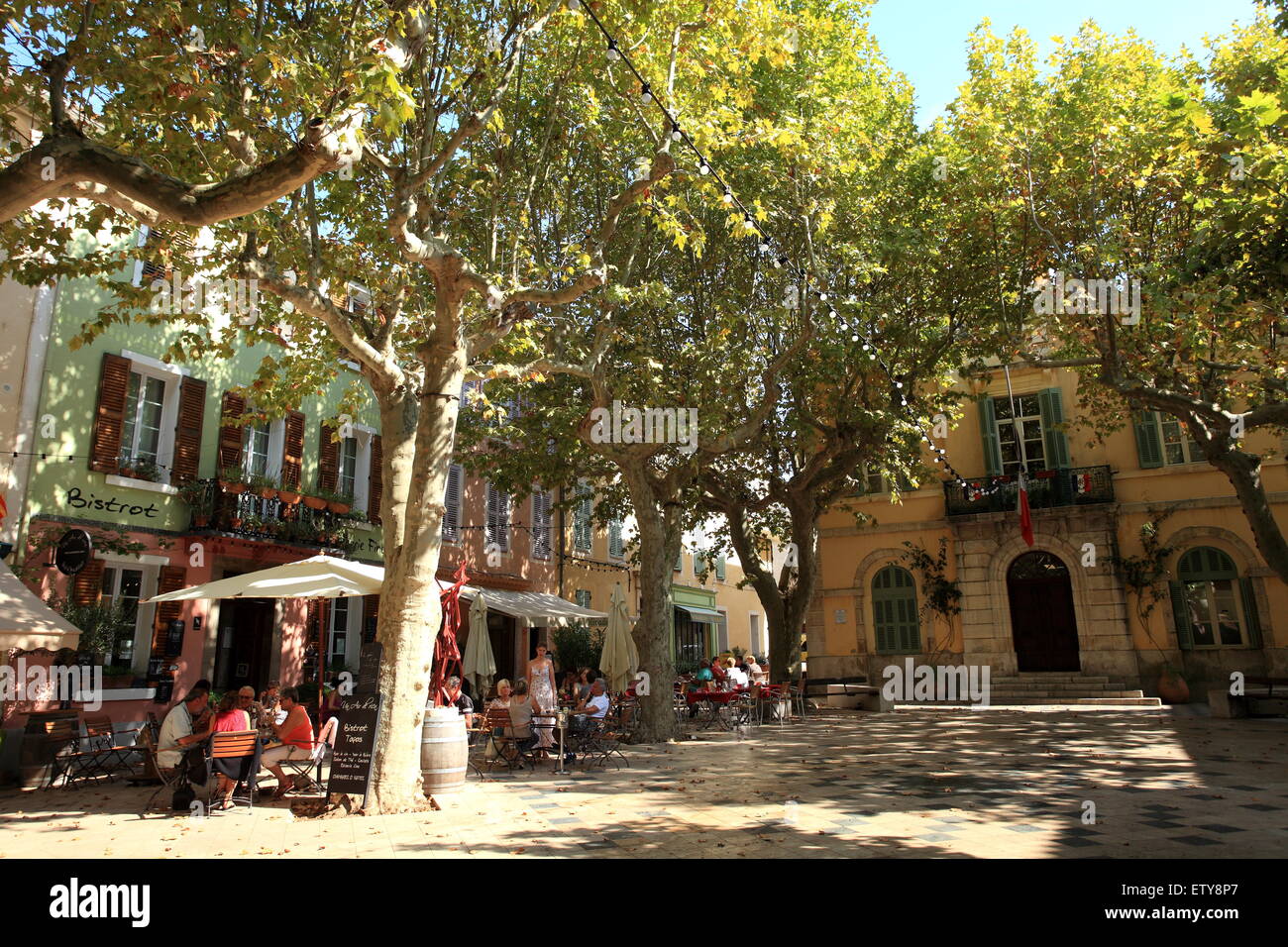 Picturesque Provence place in the village of Collobrieres in the Massif ...