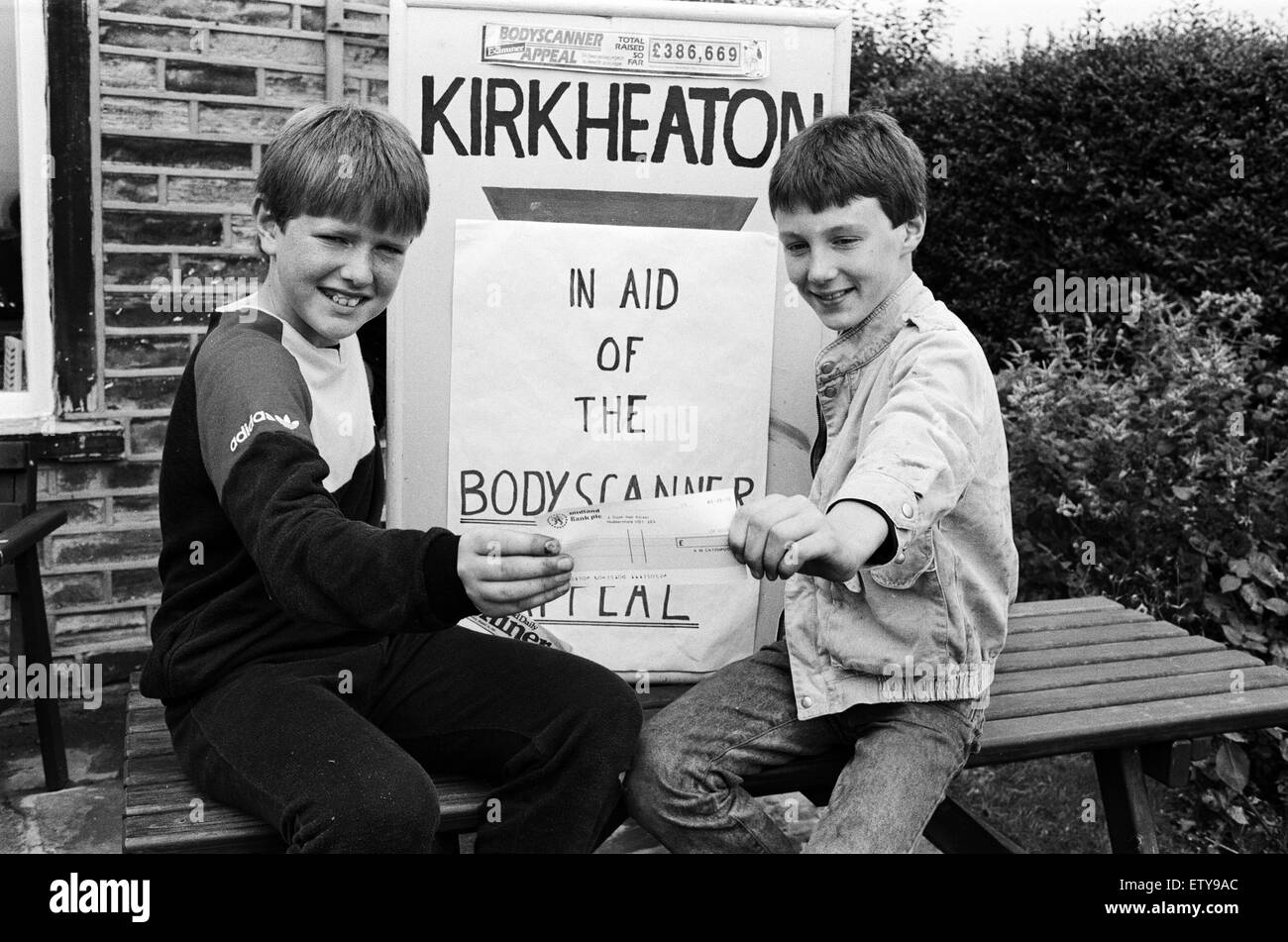 Boosting the bodyscanner are friends Stephen Dodds, 12 (right) and ...