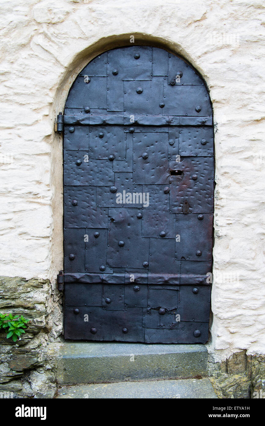 Metal covered door Stock Photo - Alamy