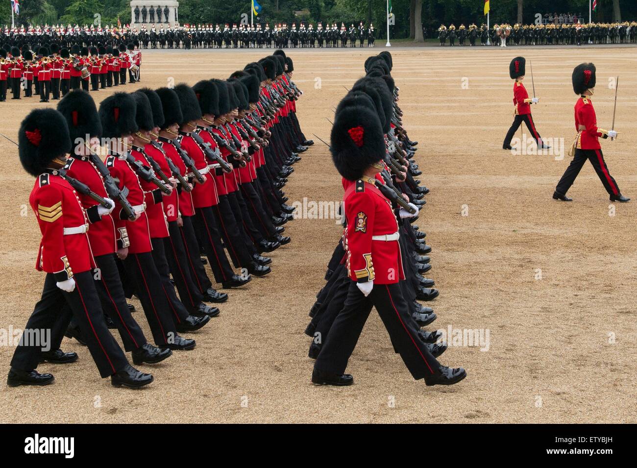 British military Guard of Honor during the annual Trooping the Colour ...