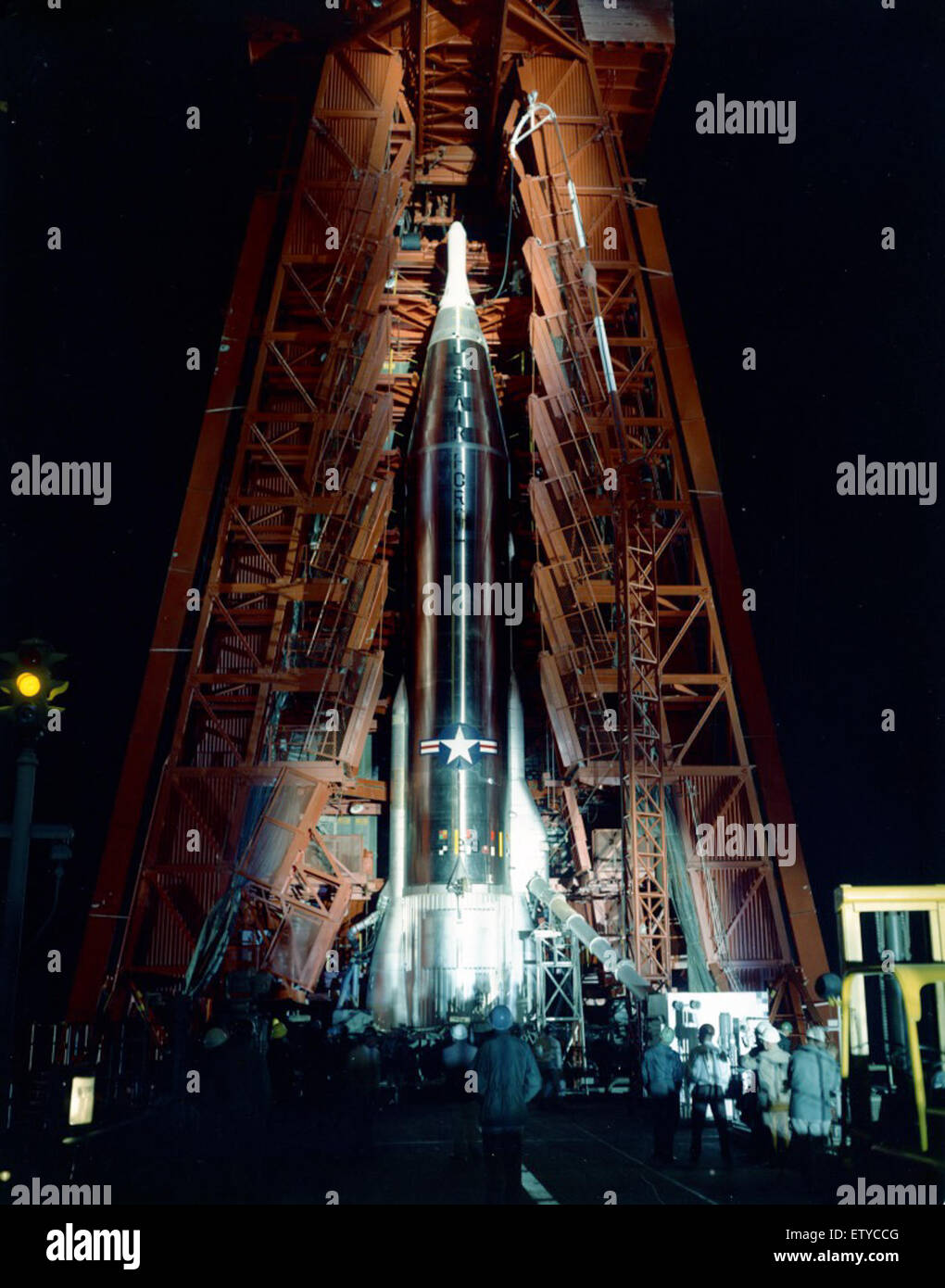 *Atlas 13E* was a satellite launch vehicle, with prelaunch details ...