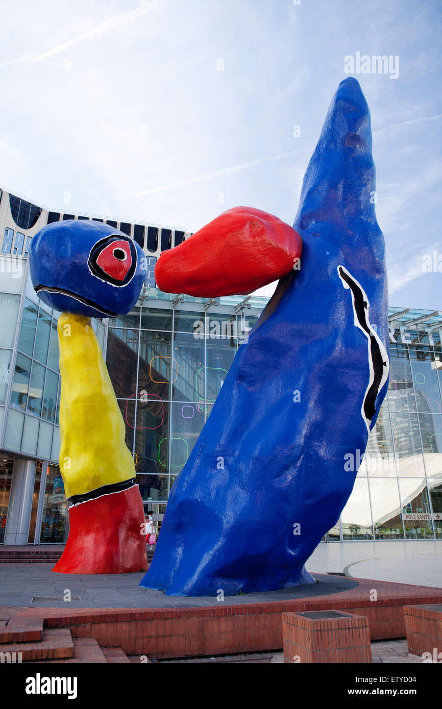 Miro statues at la Defense district in Paris, France Stock Photo - Alamy