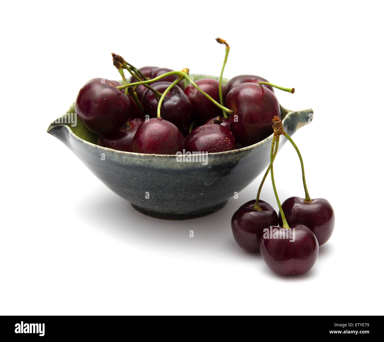 dark red cherry isolated on white background Stock Photo - Alamy