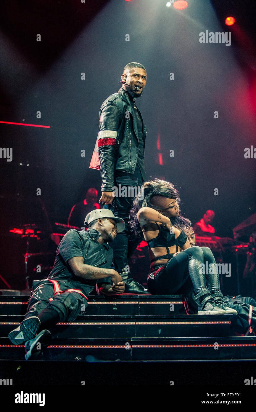 Usher performing live on stage his 'The UR Experience' tour at The O2 ...