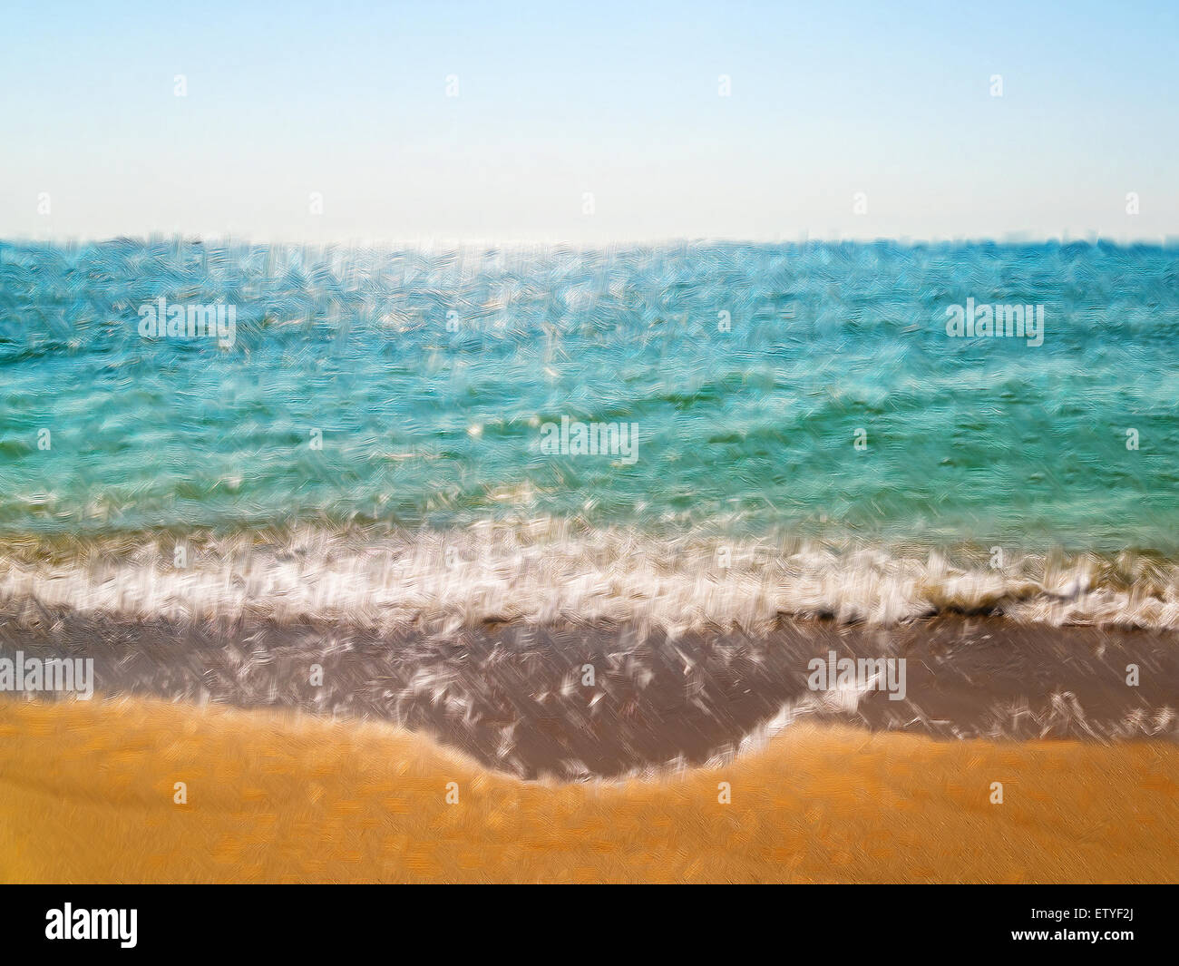 Retro Filter Of Sea And Tropical Beach In Summer Landscape Stock Photo ...