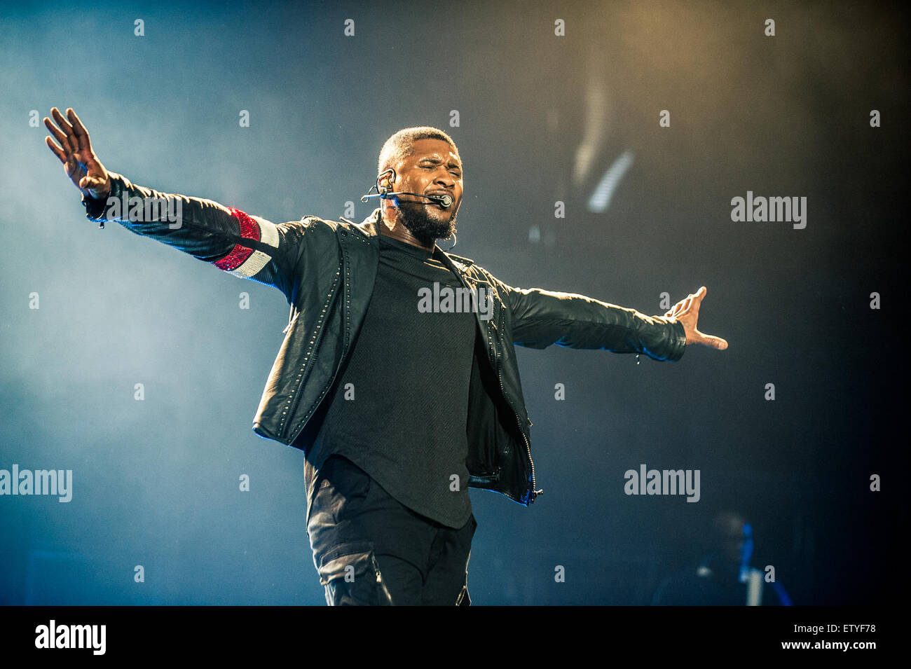 Usher performing live on stage his 'The UR Experience' tour at The O2 ...