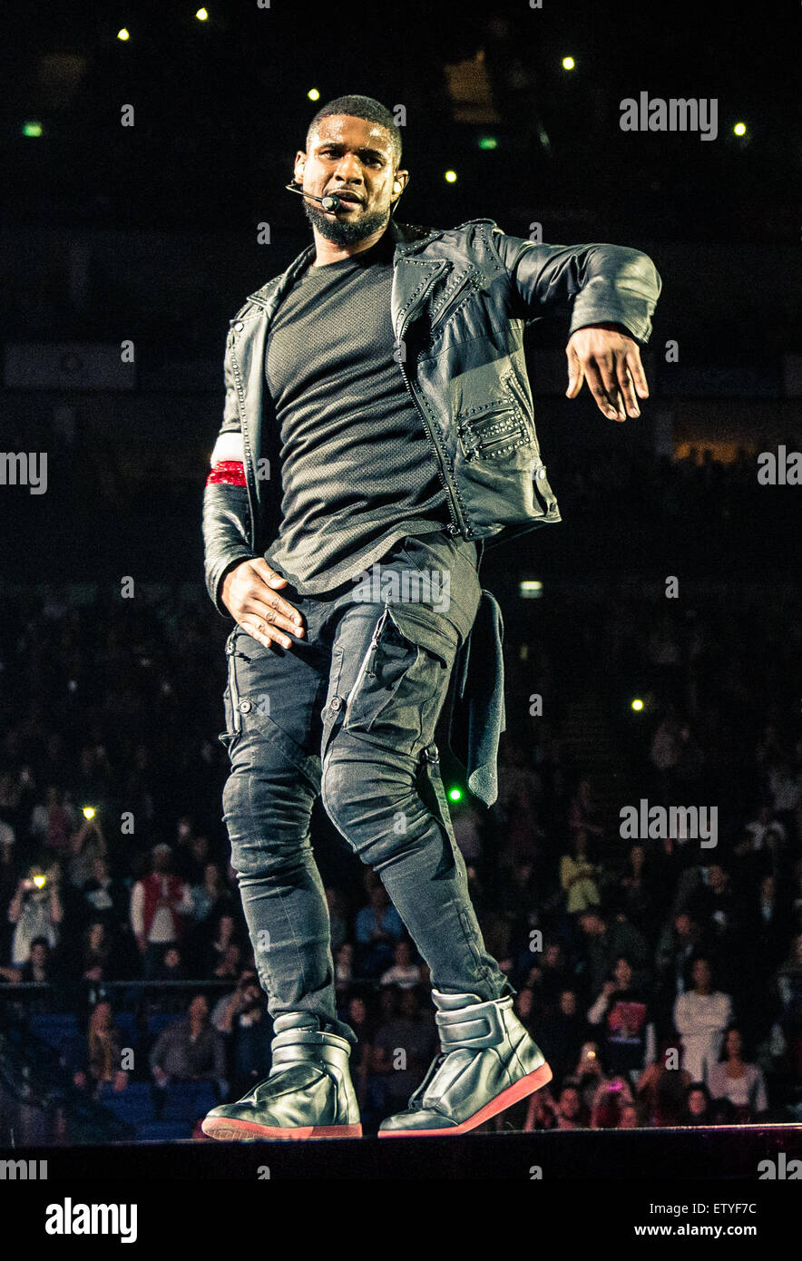 Usher performing live on stage his 'The UR Experience' tour at The O2 ...