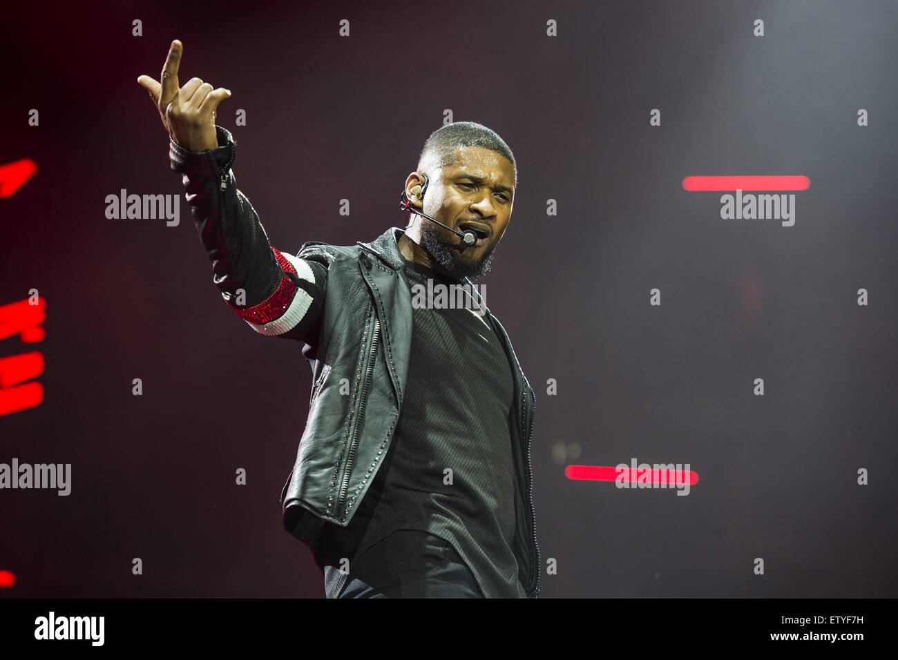 Usher performing live on stage his 'The UR Experience' tour at The O2 ...