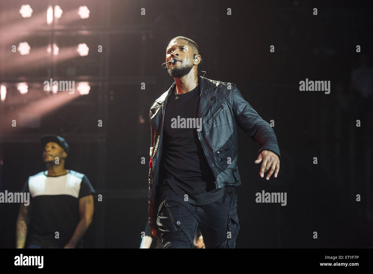 Usher performing live on stage his 'The UR Experience' tour at The O2 ...