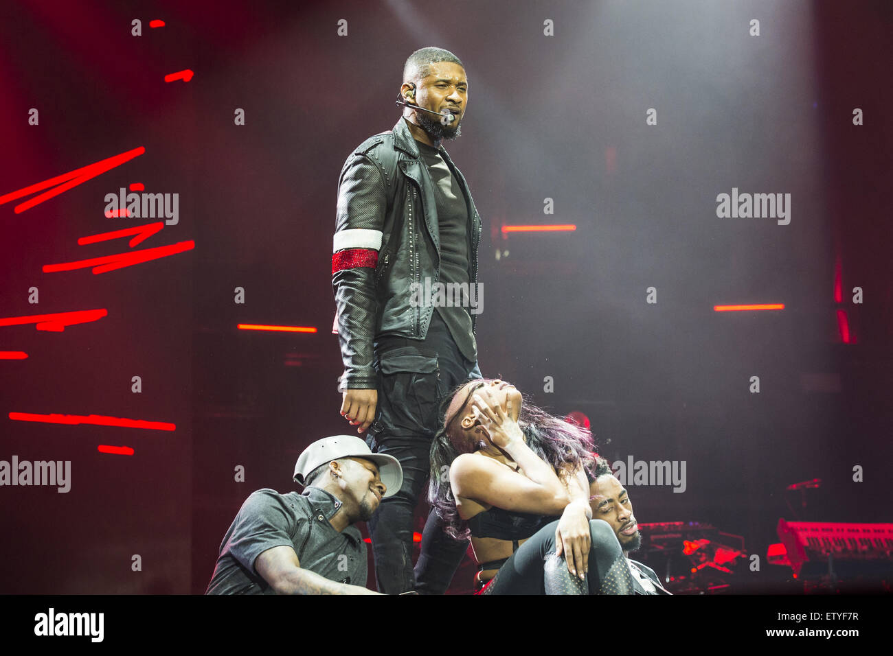 Usher performing live on stage his 'The UR Experience' tour at The O2 ...