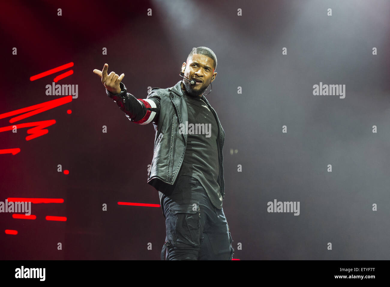 Usher performing live on stage his 'The UR Experience' tour at The O2 ...