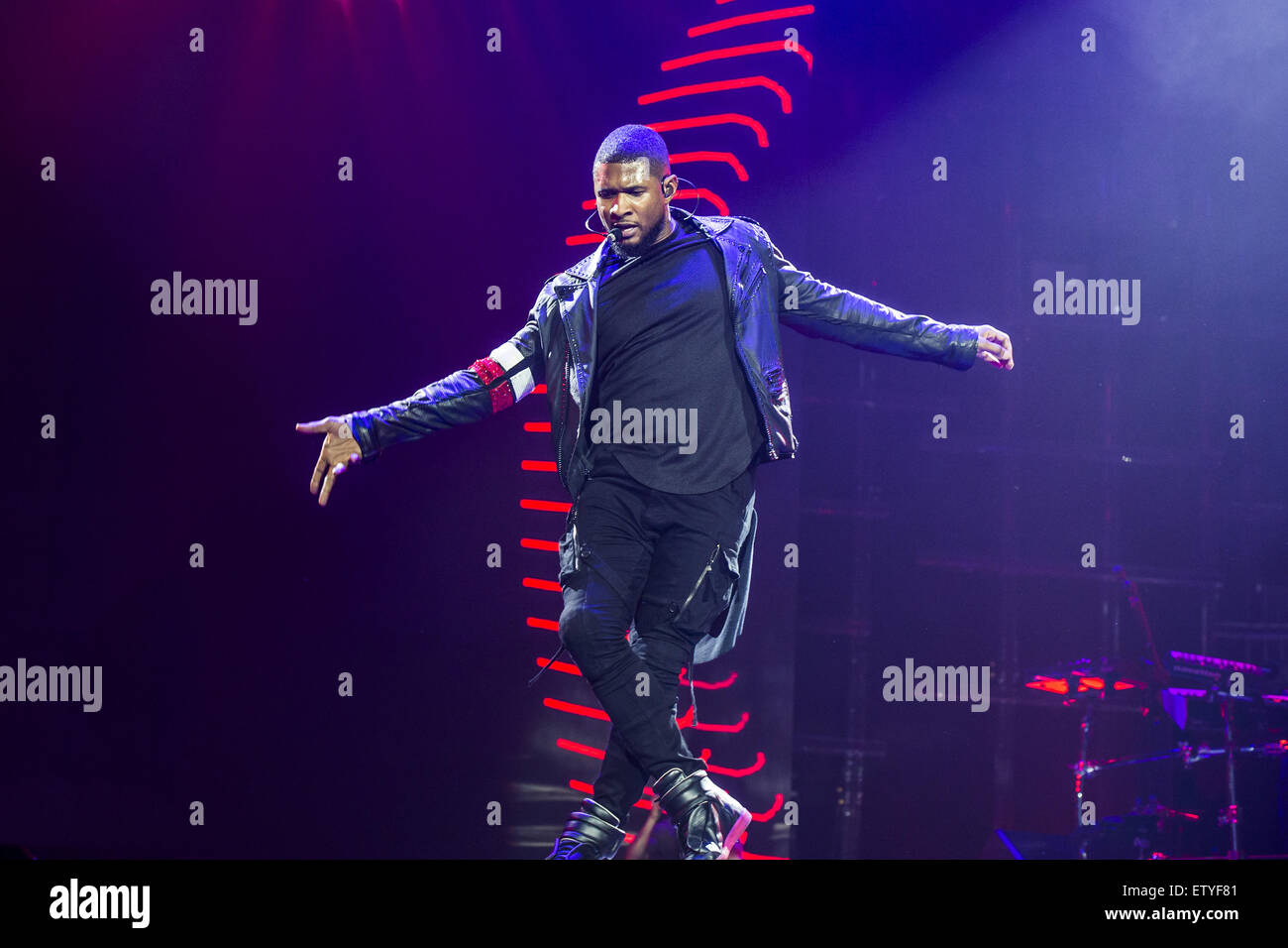 Usher performing live on stage his 'The UR Experience' tour at The O2 ...