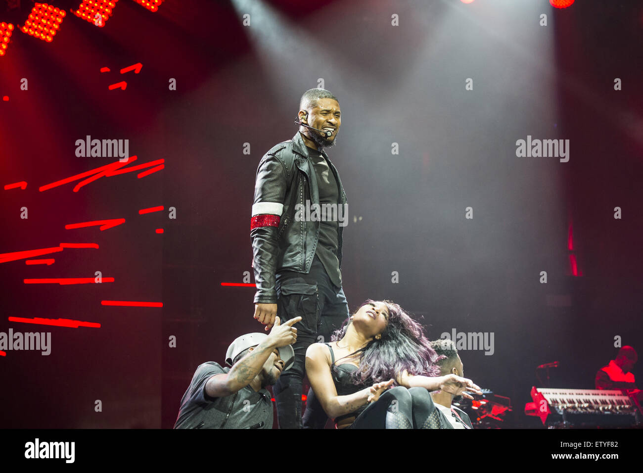 Usher performing live on stage his 'The UR Experience' tour at The O2 ...