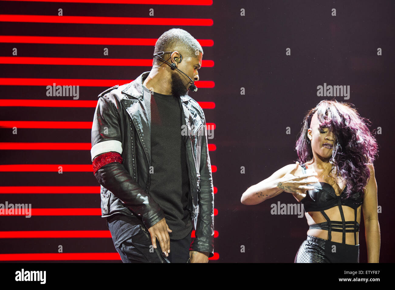 Usher performing live on stage his 'The UR Experience' tour at The O2 ...