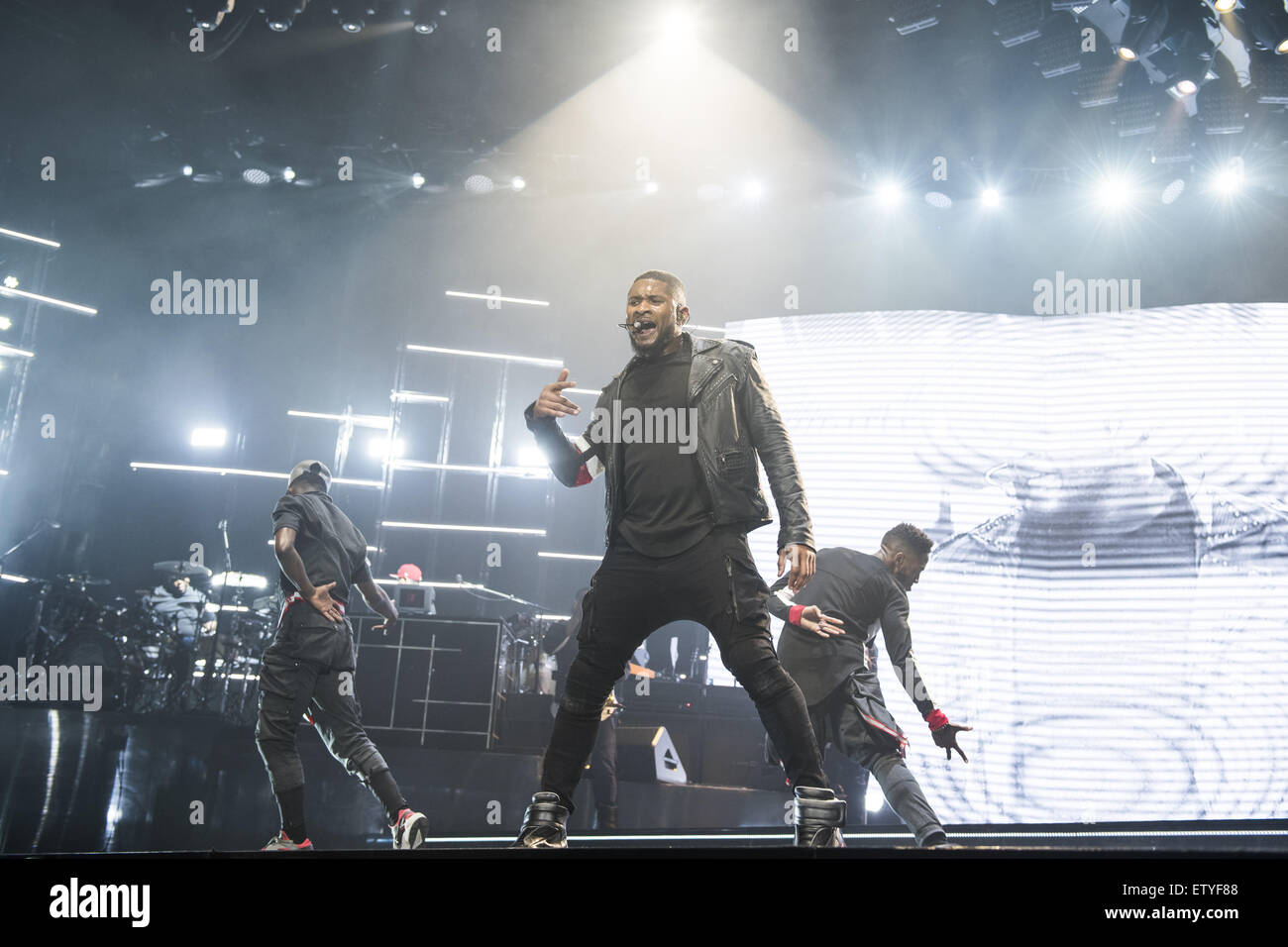 Usher performing live on stage his 'The UR Experience' tour at The O2 ...
