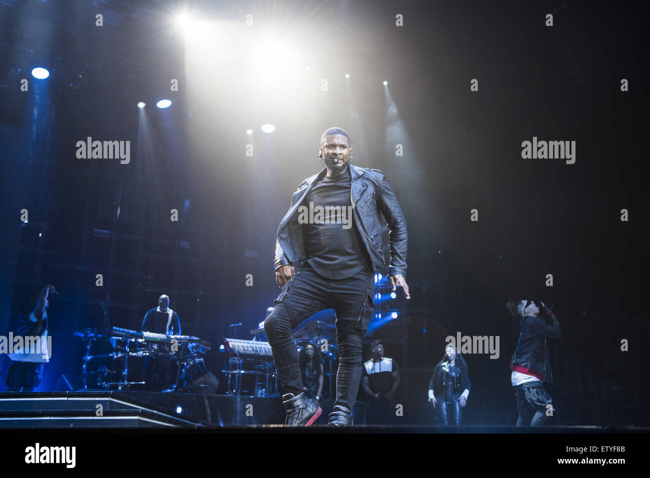 Usher performing live on stage his 'The UR Experience' tour at The O2 ...
