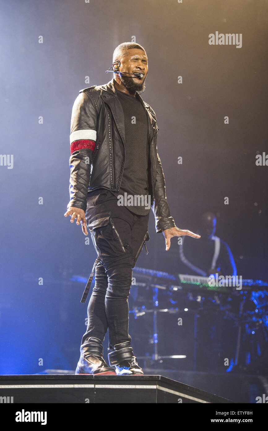 Usher performing live on stage his 'The UR Experience' tour at The O2 ...