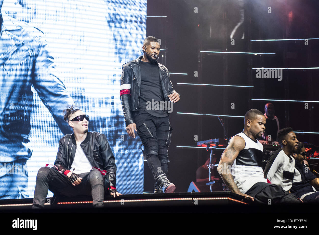 Usher performing live on stage his 'The UR Experience' tour at The O2 ...