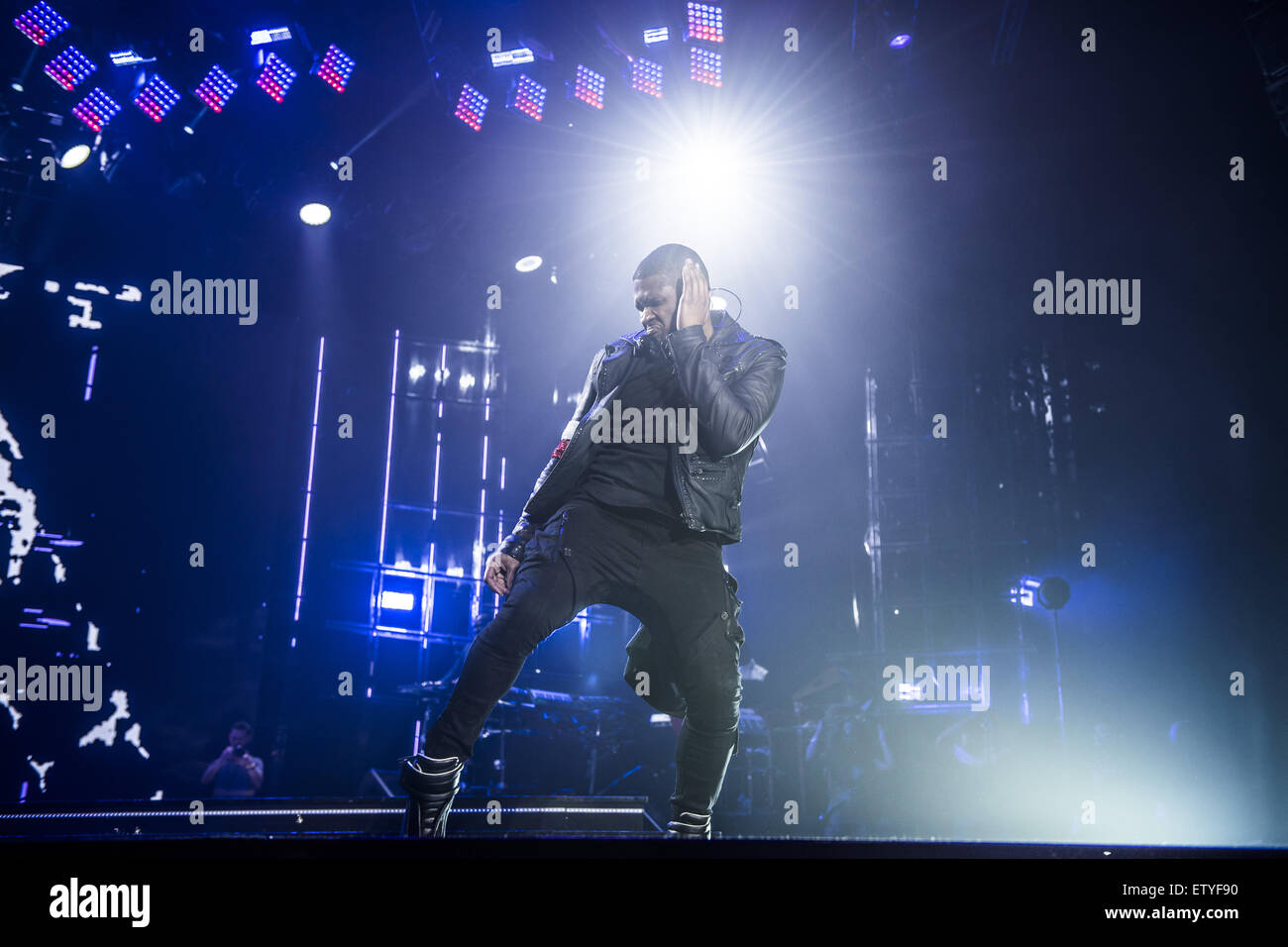 Usher performing live on stage his 'The UR Experience' tour at The O2 ...