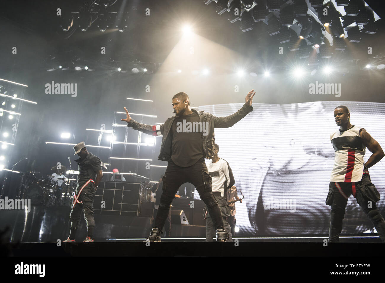 Usher performing live on stage his 'The UR Experience' tour at The O2 ...