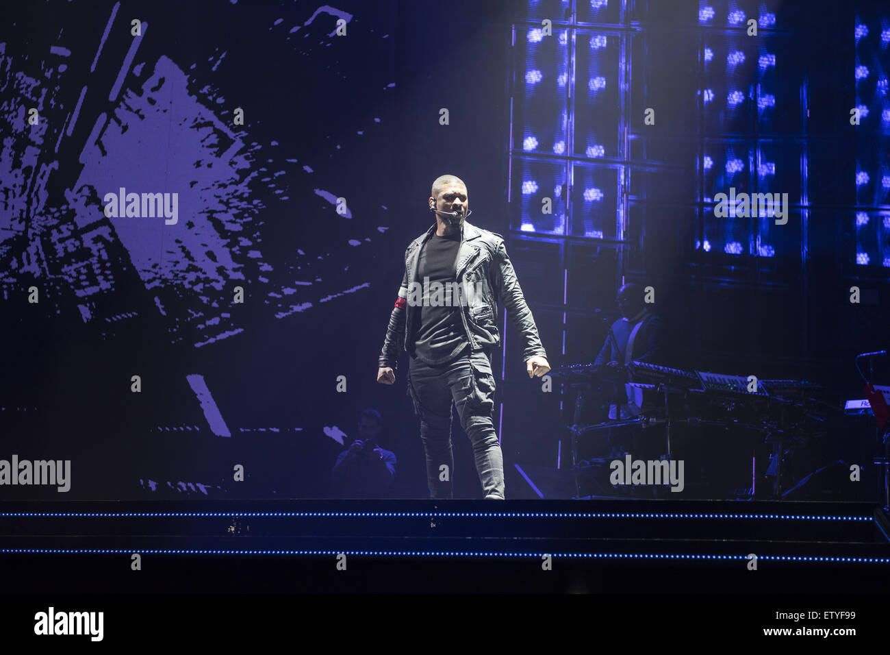 Usher performing live on stage his 'The UR Experience' tour at The O2 ...