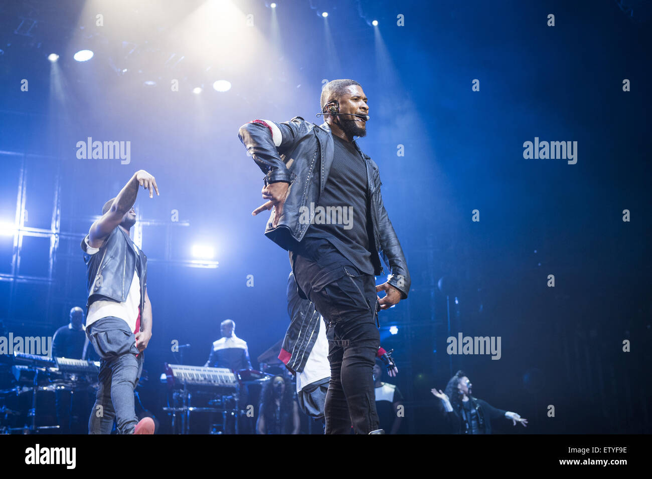 Usher performing live on stage his 'The UR Experience' tour at The O2 ...