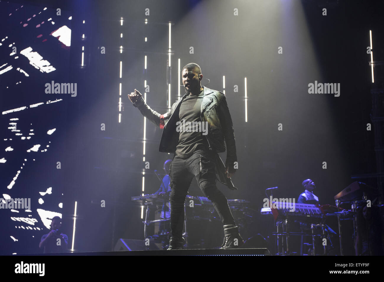 Usher performing live on stage his 'The UR Experience' tour at The O2 ...