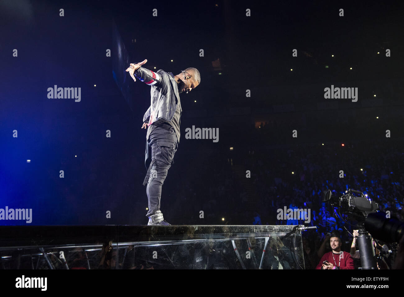 Usher performing live on stage his 'The UR Experience' tour at The O2 ...