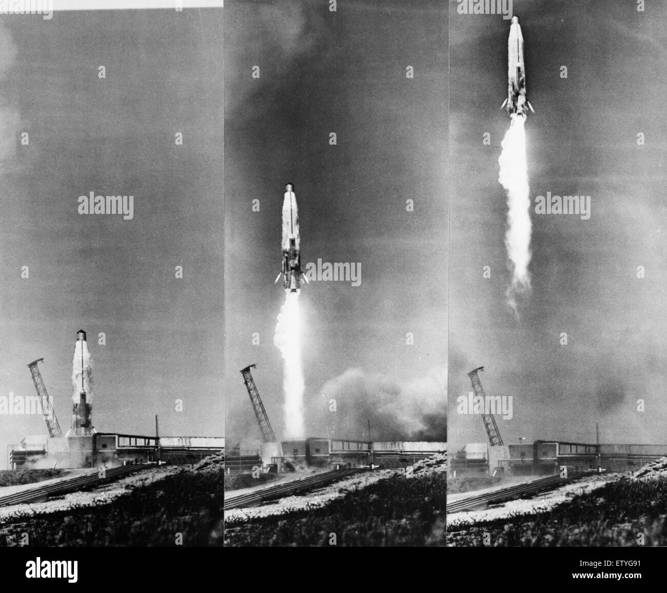 Atlas 25D, Launch Details Launching 25 D; Note composite Stock Photo ...