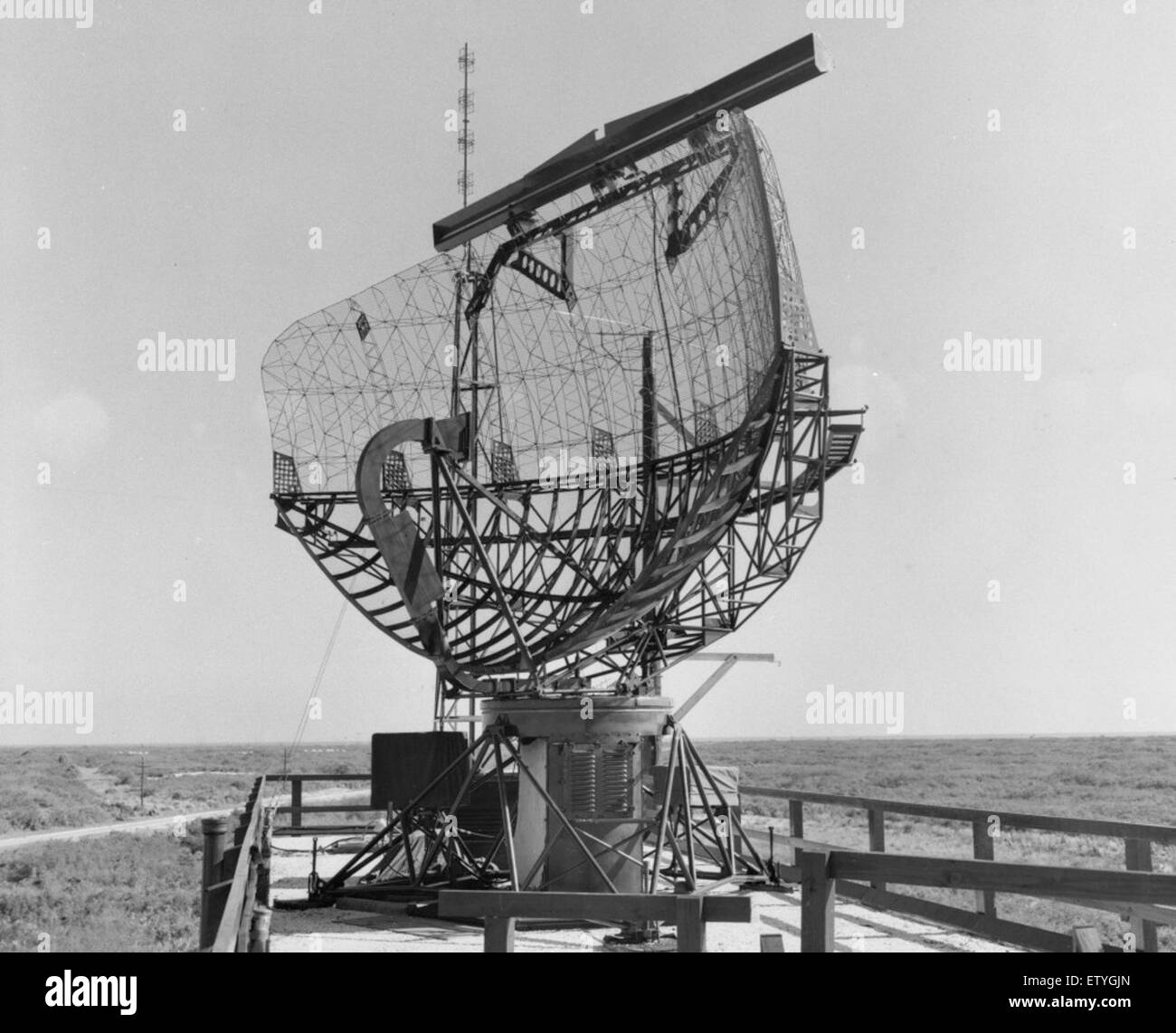 A technical image of a radar system with a squirrel cage antenna ...