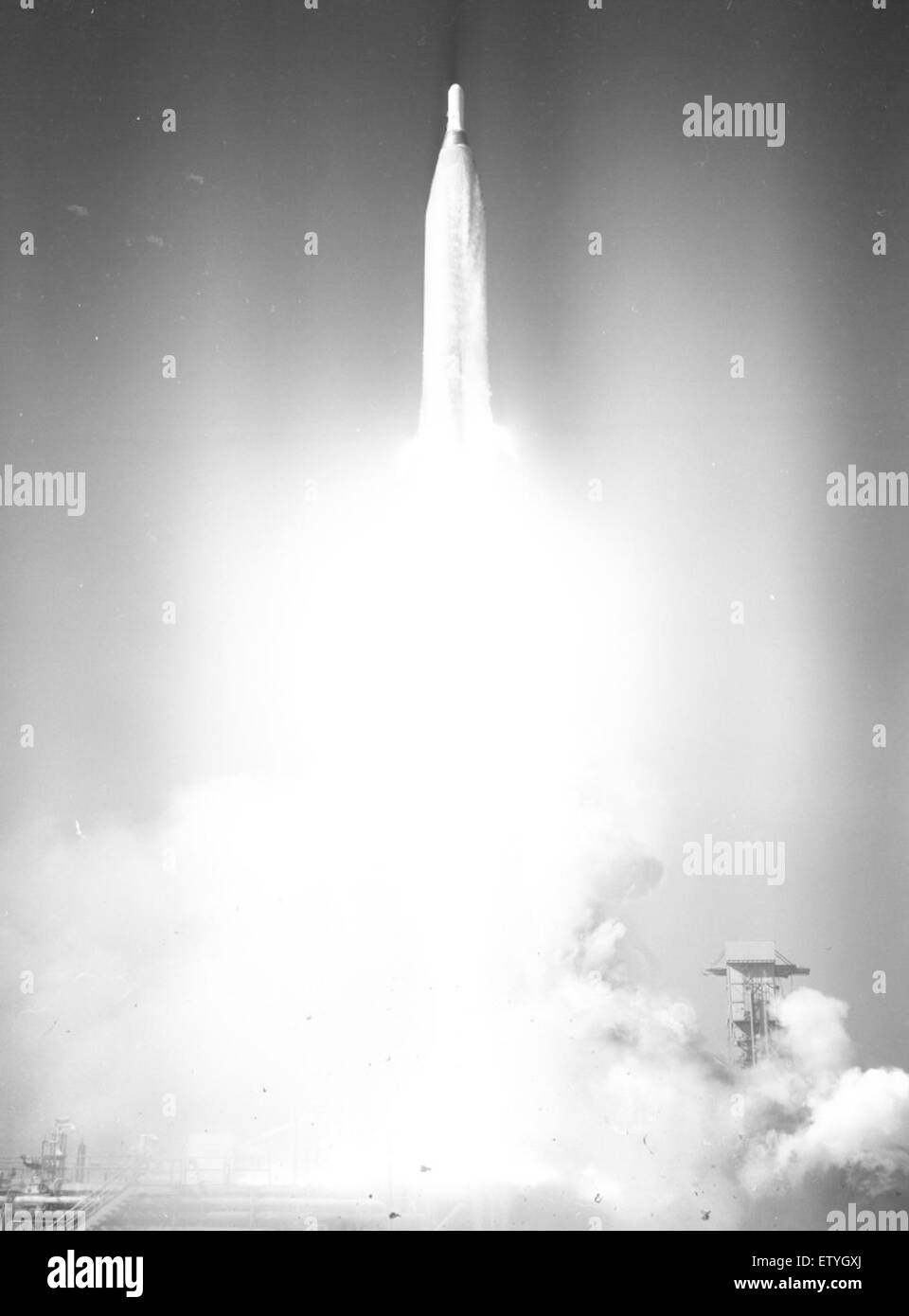 The Atlas missile, a key part of the U.S. Cold War arsenal, is launched ...
