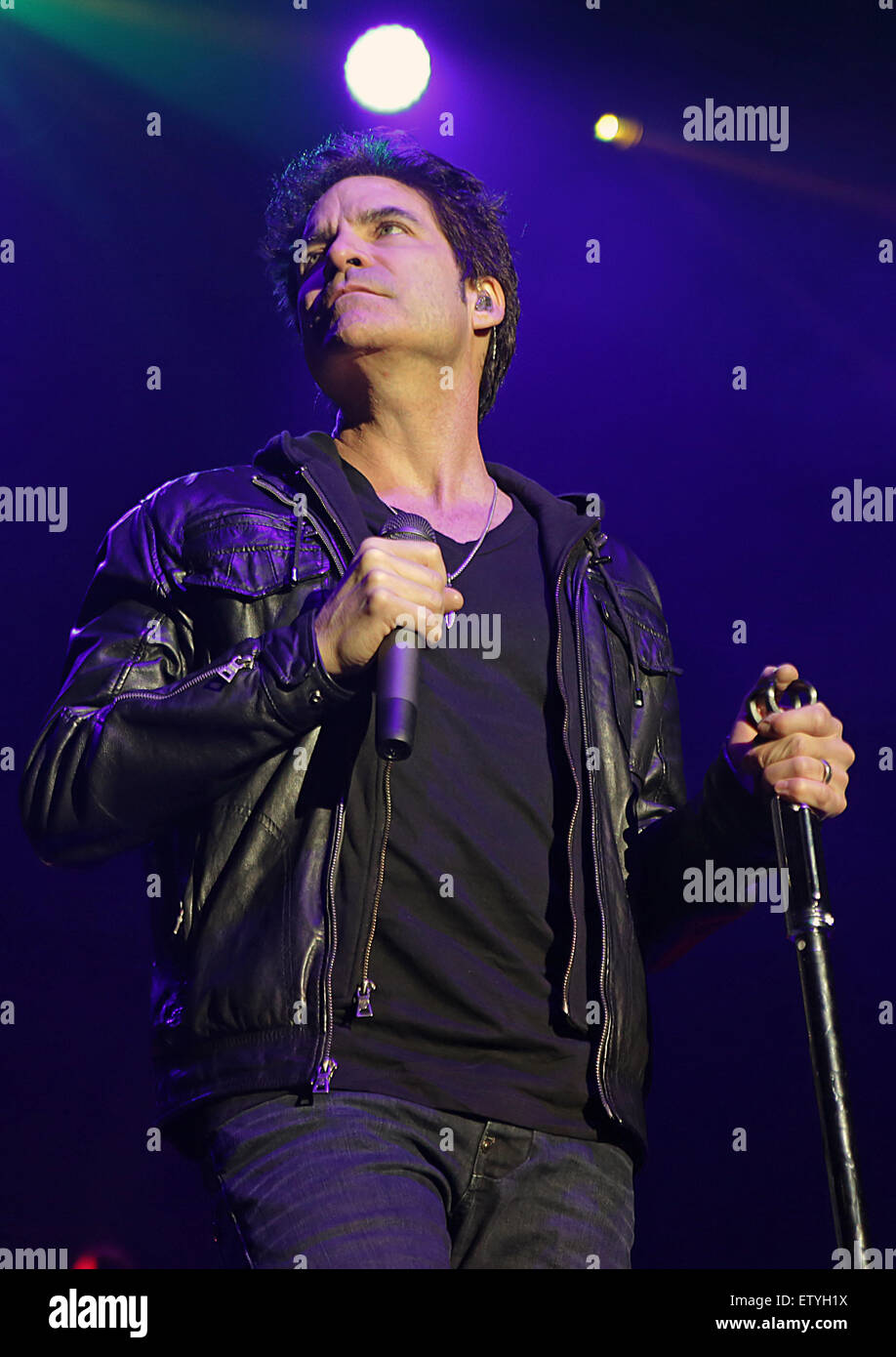 Train performing live on stage at Manchester Arena Featuring: Train ...