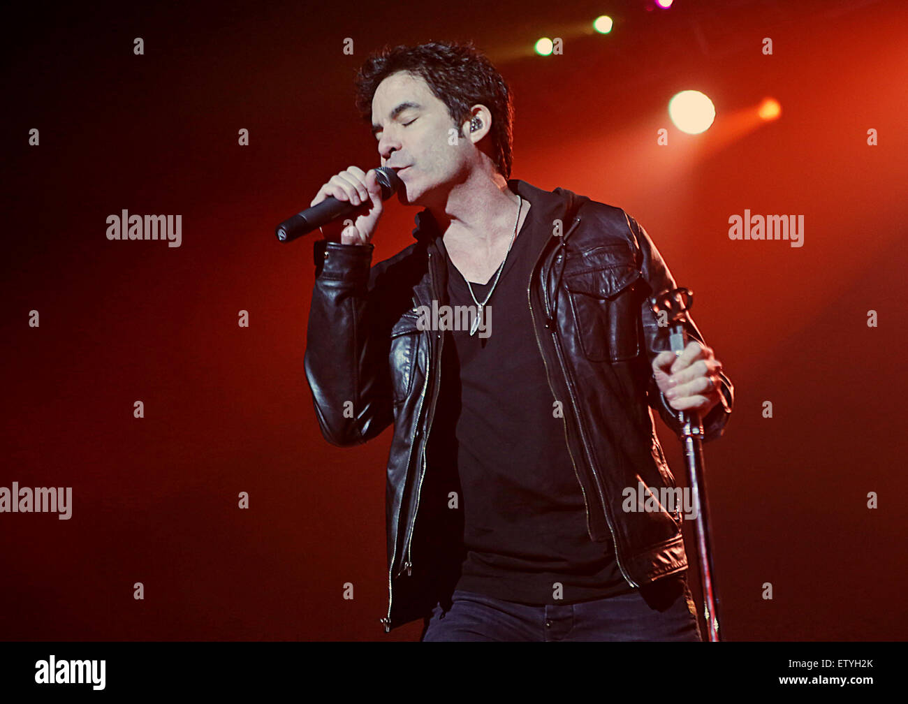 Train performing live on stage at Manchester Arena Featuring: Train ...