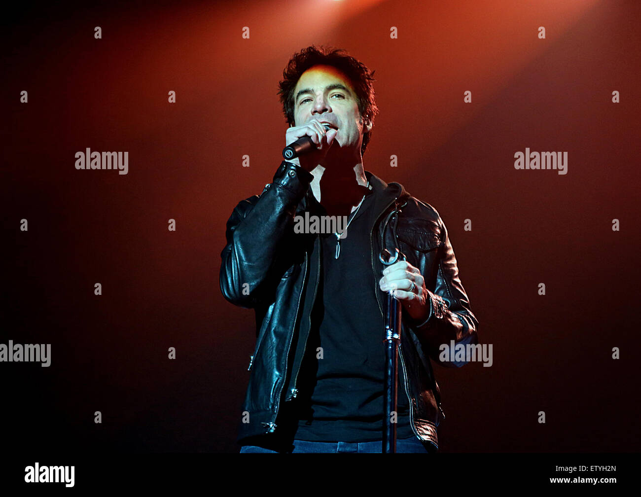 Train performing live on stage at Manchester Arena Featuring: Train ...